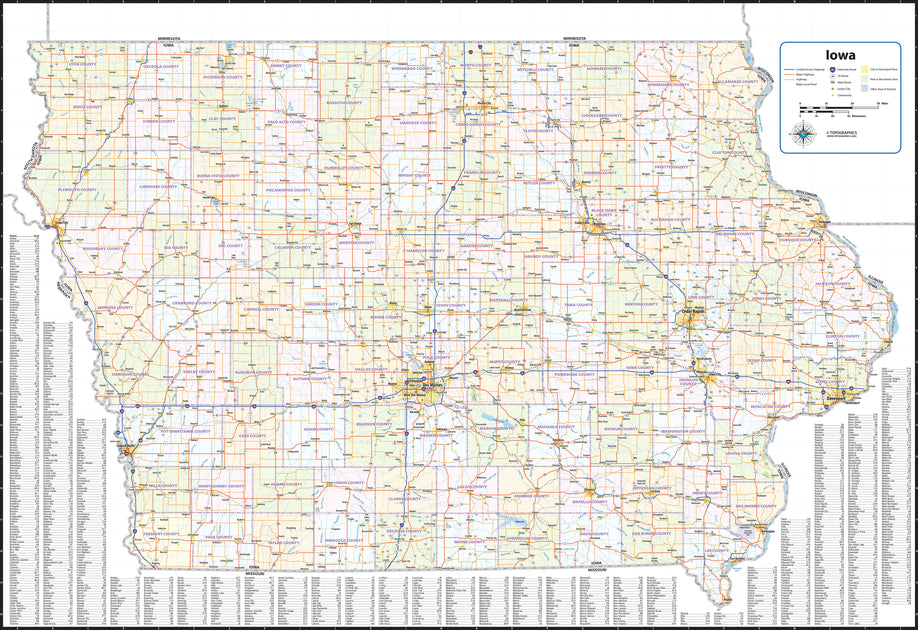 Iowa State Wall Maps – American Map Store