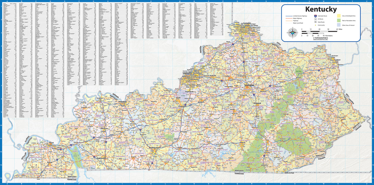 Kentucky Wall Map – American Map Store