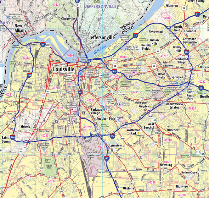 Louisville Metro Area Wall Map – American Map Store