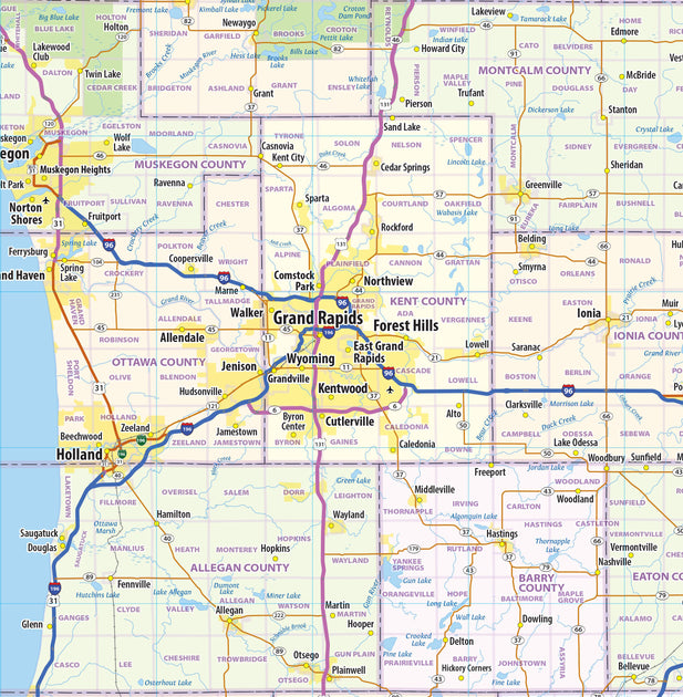 Michigan State Wall Map – American Map Store