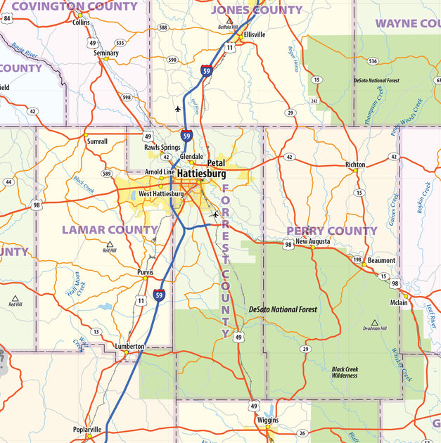 Mississippi State Wall Map – American Map Store