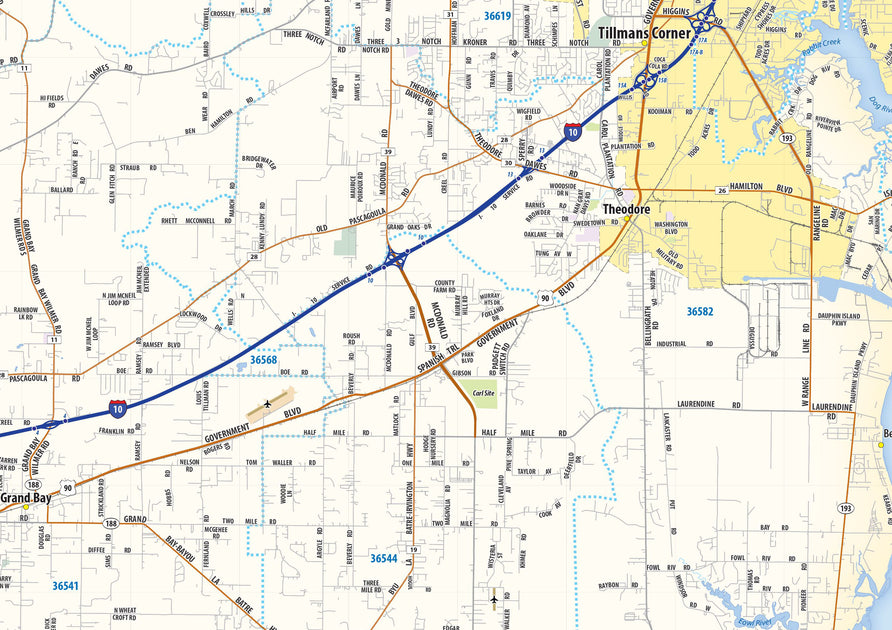 Mobile Metro Area Wall Map – American Map Store