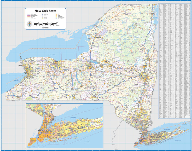 New York State Wall Maps – Tagged "New York: City Wall Maps"– American ...