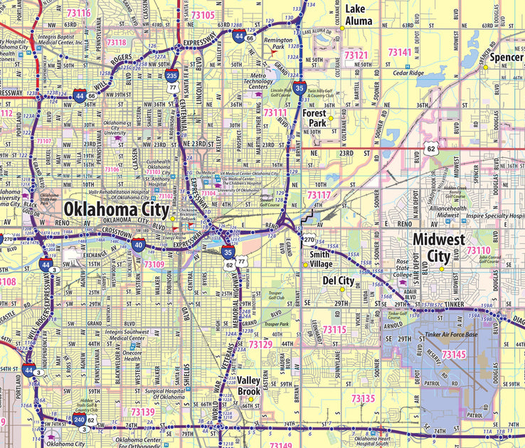 Oklahoma City Metro Area Wall Map – American Map Store