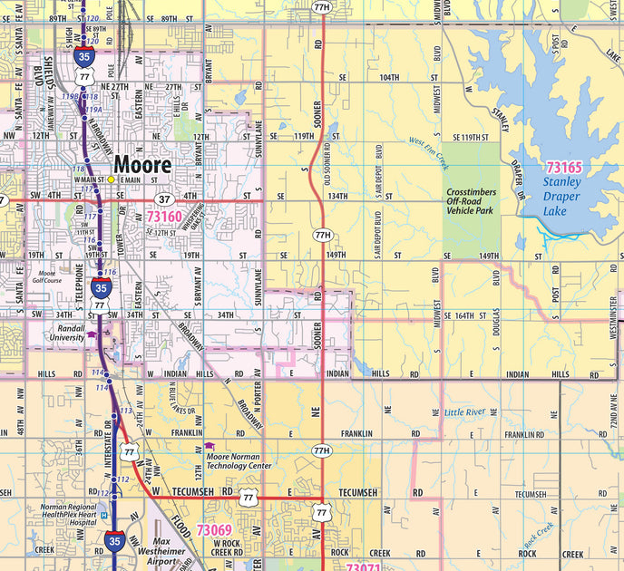 Oklahoma City Metro Area Wall Map – American Map Store