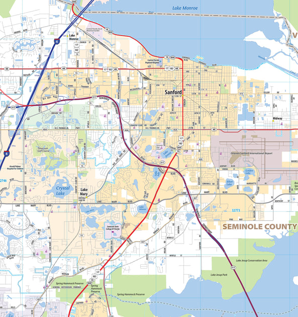 Orlando Metro Area Wall Map – American Map Store