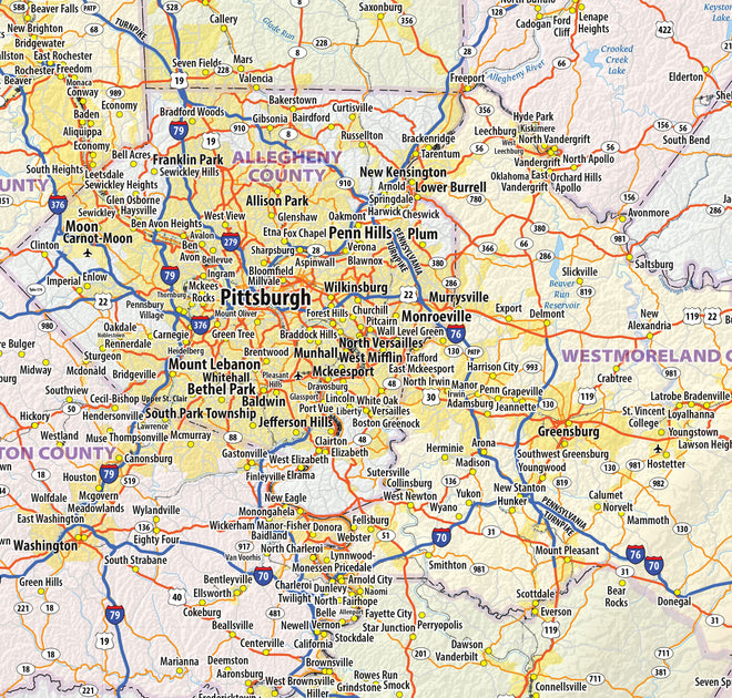 Pennsylvania State Wall Map – American Map Store