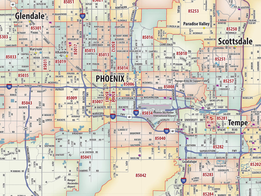Phoenix Zip Code Boundary Map Isaac Elementary School District, AZ