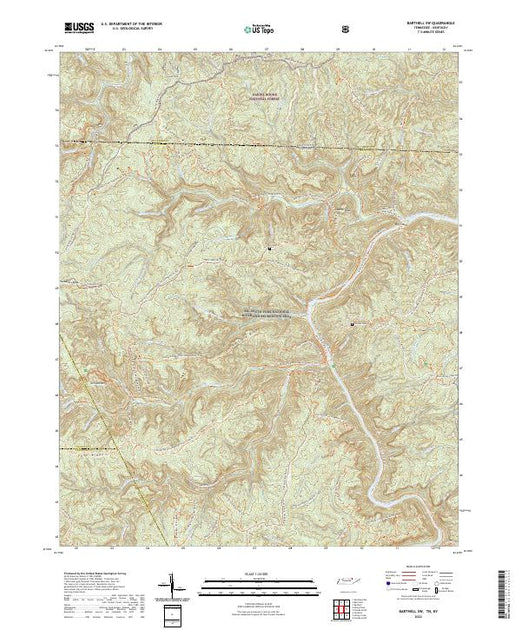 US Topo 7.5-minute map for Barthell SW TNKY – American Map Store