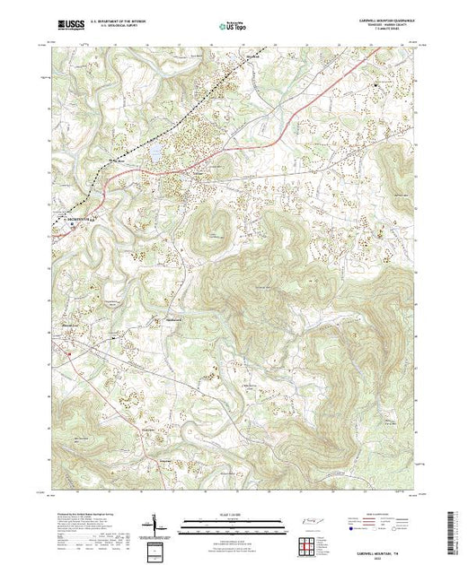US Topo 7.5-minute map for Cardwell Mountain TN – American Map Store