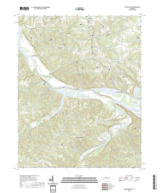 US Topo 7.5-minute map for Cheatham Dam TN – American Map Store