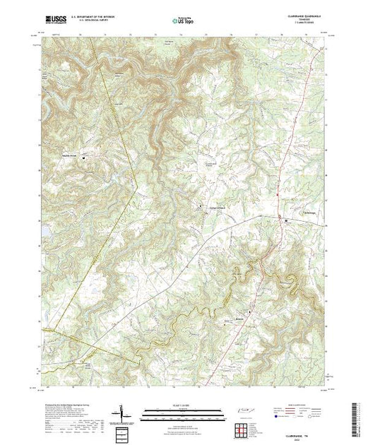 US Topo 7.5-minute map for Clarkrange TN – American Map Store
