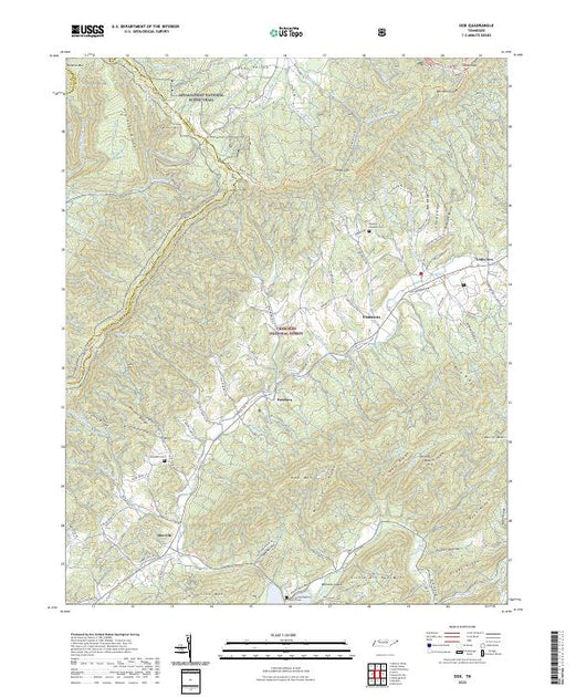 US Topo 7.5-minute map for Doe TN – American Map Store