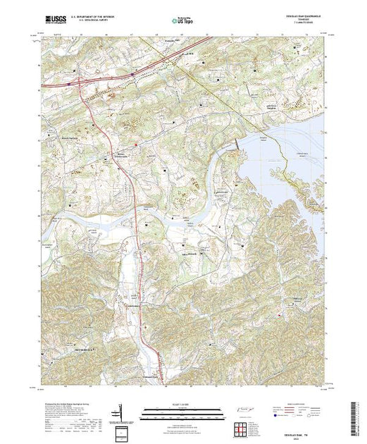 US Topo 7.5-minute map for Douglas Dam TN – American Map Store