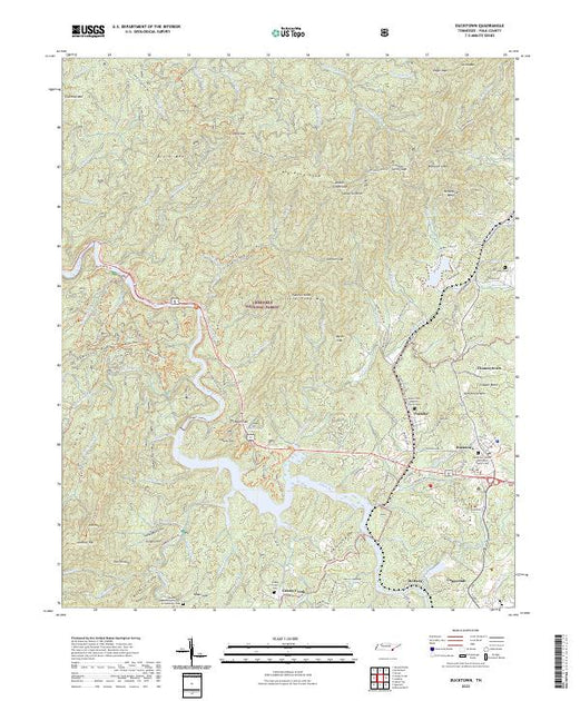 US Topo 7.5-minute map for Ducktown TN – American Map Store