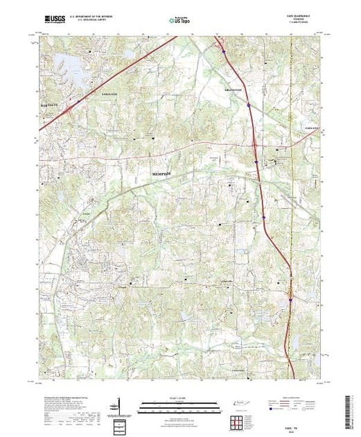 US Topo 7.5-minute map for Eads TN – American Map Store
