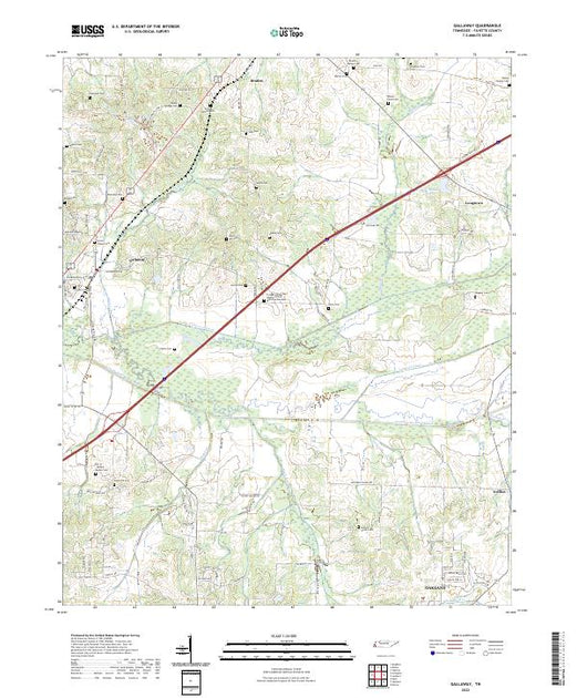 US Topo 7.5-minute map for Gallaway TN – American Map Store