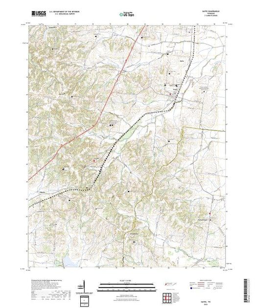 US Topo 7.5-minute map for Gates TN – American Map Store
