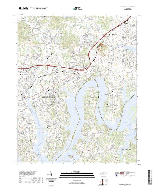 US Topo 7.5-minute map for Hendersonville TN – American Map Store
