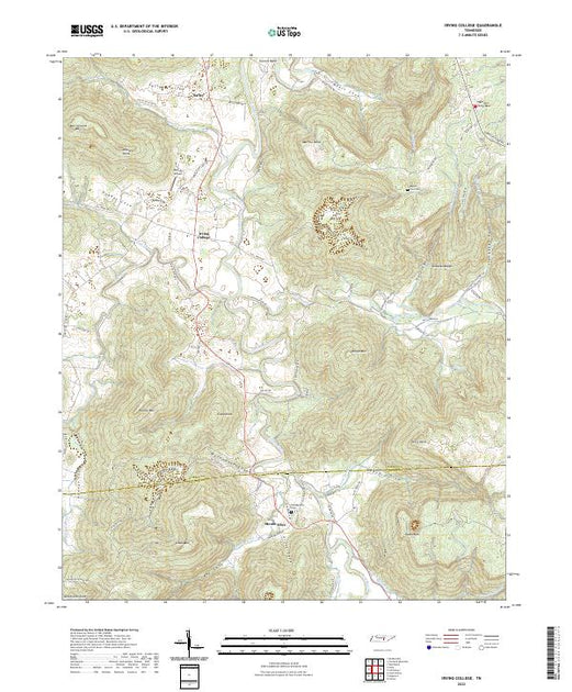 US Topo 7.5-minute map for Irving College TN – American Map Store