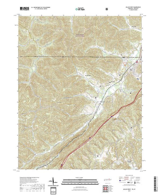 US Topo 7.5-minute map for Jellico West TNKY – American Map Store