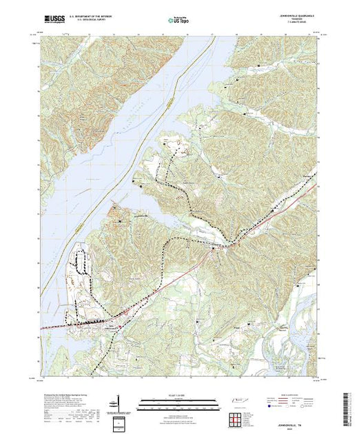 US Topo 7.5-minute map for Johnsonville TN – American Map Store