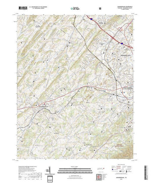 US Topo 7.5-minute map for Jonesborough TN – American Map Store