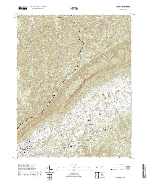 US Topo 7.5-minute map for La Follette TN – American Map Store