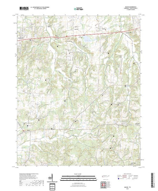 US Topo 7.5-minute map for Macon TN – American Map Store