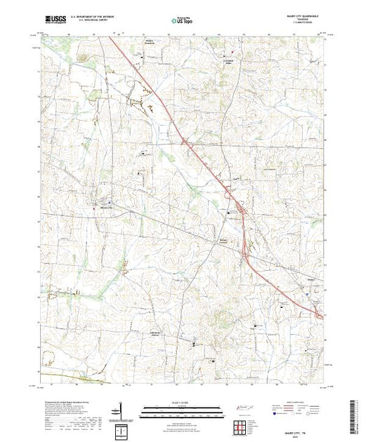 US Topo 7.5-minute map for Maury City TN – American Map Store