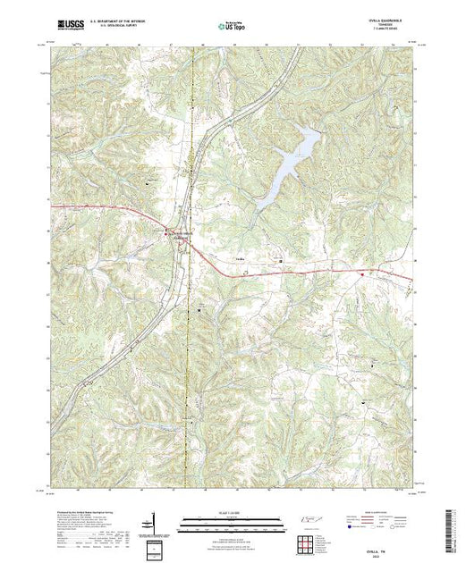 US Topo 7.5-minute map for Ovilla TN – American Map Store