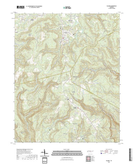 US Topo 7.5-minute map for Palmer TN – American Map Store
