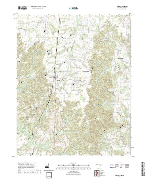 US Topo 7.5-minute map for Puryear TNKY – American Map Store