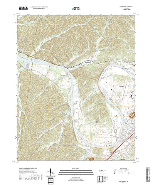 US Topo 7.5-minute map for Scottsboro TN – American Map Store