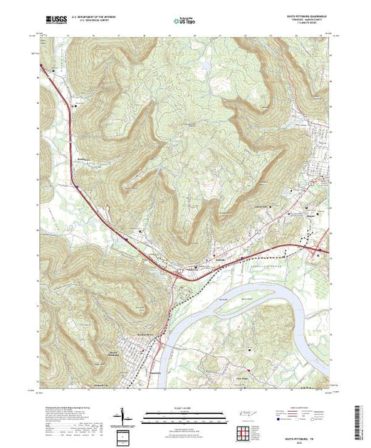 US Topo 7.5-minute map for South Pittsburg TN – American Map Store