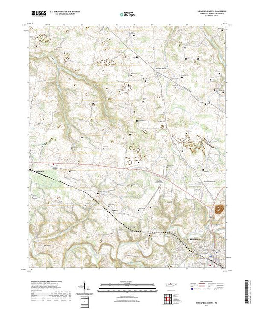 US Topo 7.5-minute map for Springfield North TN – American Map Store