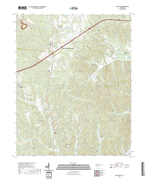 US Topo 7.5-minute map for Sugar Tree TN – American Map Store