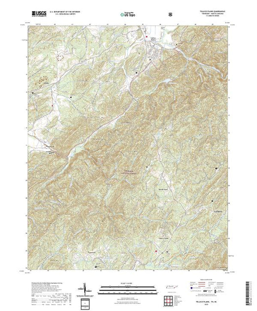 US Topo 7.5-minute map for Tellico Plains TNNC – American Map Store