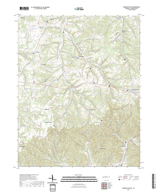 US Topo 7.5-minute map for Turners Station TN – American Map Store