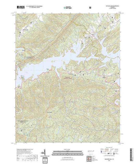 US Topo 7.5-minute map for Watauga Dam TN – American Map Store