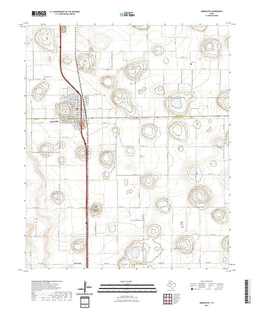 US Topo 7.5-minute map for Abernathy TX – American Map Store