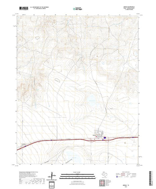 US Topo 7.5-minute map for Adrian TX – American Map Store