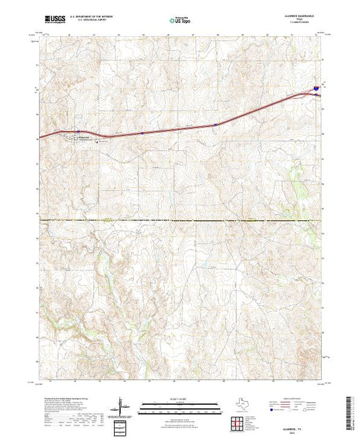 US Topo 7.5-minute map for Alanreed TX – American Map Store