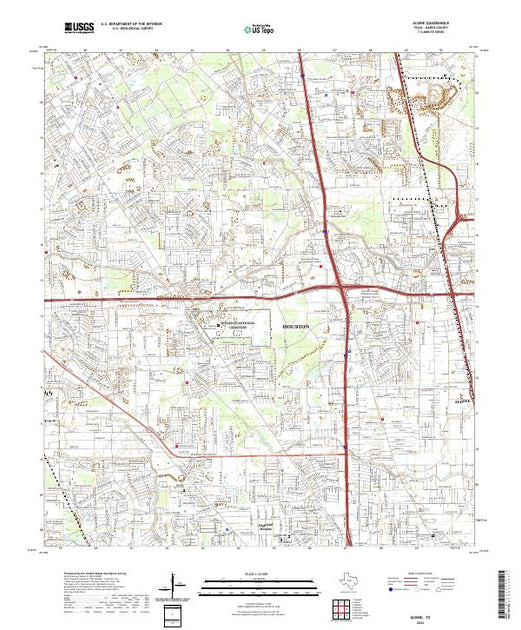US Topo 7.5-minute map for Aldine TX – American Map Store