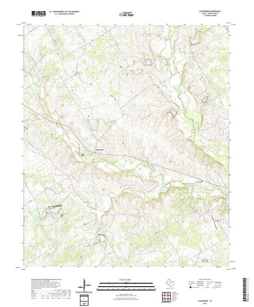 US Topo 7.5-minute map for Alexander TX – American Map Store