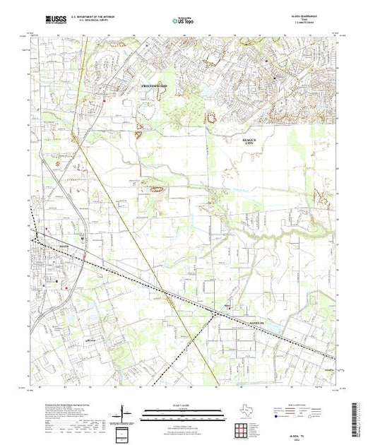 US Topo 7.5-minute map for Algoa TX – American Map Store