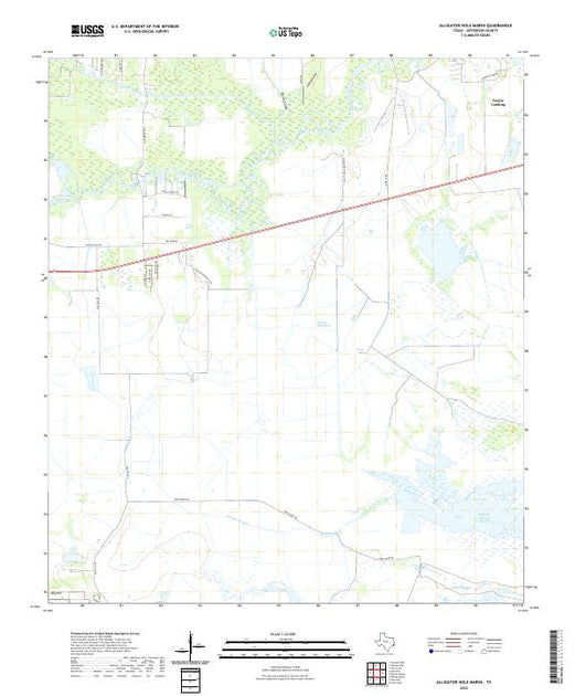 US Topo 7.5-minute map for Alligator Hole Marsh TX – American Map Store