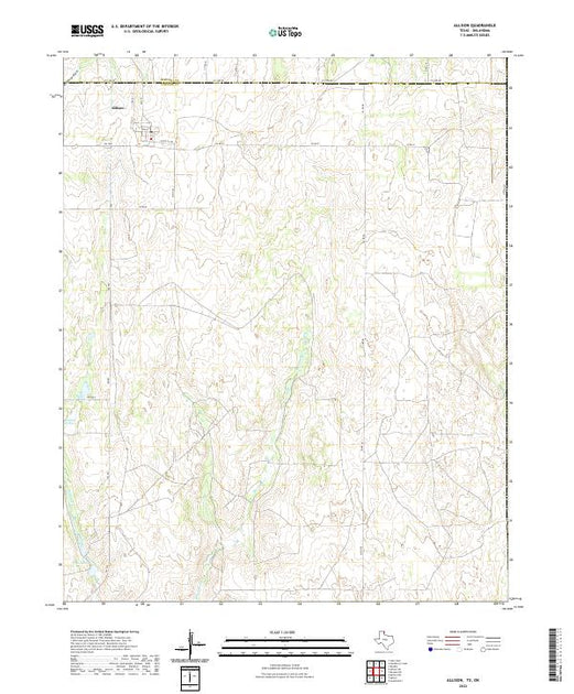 US Topo 7.5-minute map for Allison TXOK – American Map Store