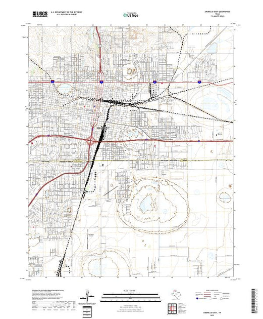 US Topo 7.5-minute map for Amarillo East TX – American Map Store