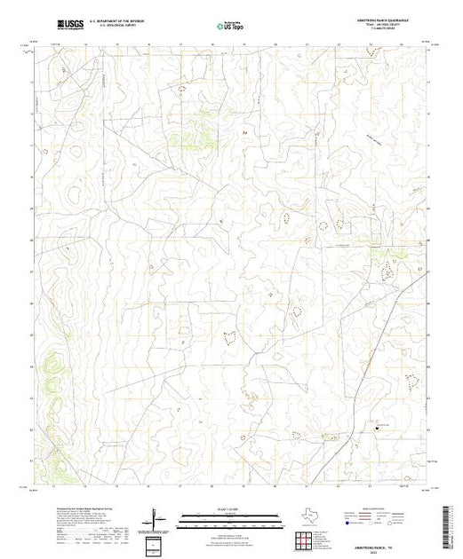 US Topo 7.5-minute map for Armstrong Ranch TX – American Map Store